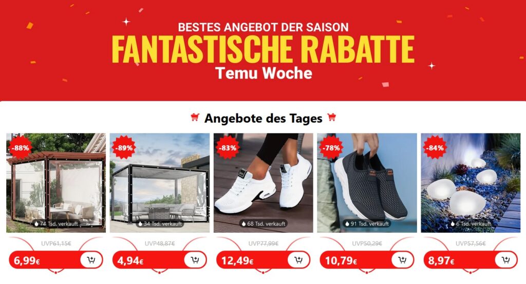 Temu Week: Temu startet Rabatt-Event zum Amazon Prime Day