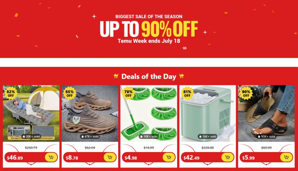 Temu Week: Temu startet Rabatt-Event zum Amazon Prime Day