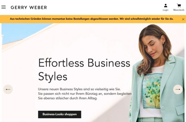 Neue Gerry-Weber-Töchter insolvent - Online-Shop geschlossen